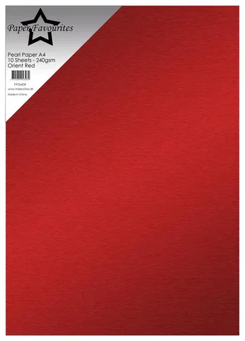 Paper Favourites Pearl Paper 240 gr A4 "Orient Red" PFSS408 - Paper ...