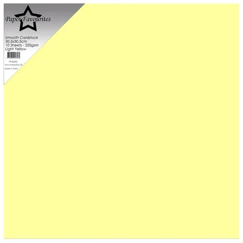Paper Favourites Smooth Cardstock "Light Yellow" 30,5x30,5 PFSS502 ...