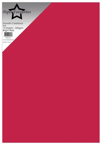 Paper Favourites Smooth Cardstock "Bright Red" PFSS705 A4 - Paper ...