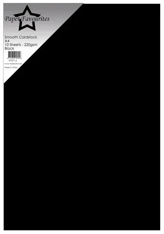 Paper Favourites Smooth Cardstock "Black" PFSS714 A4 - Paper Favourites ...