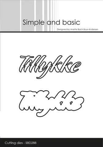 Simple and Basic - SBD288 "Tillykke" - Simple and Basic Dies - LARSEN HOBBY