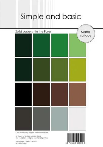 Simple and Basic Design Solid Papers "In the Forest" SBP971 - SBD ...